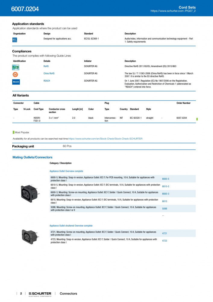 SCHURTER 6007.0204 datasheet page 2