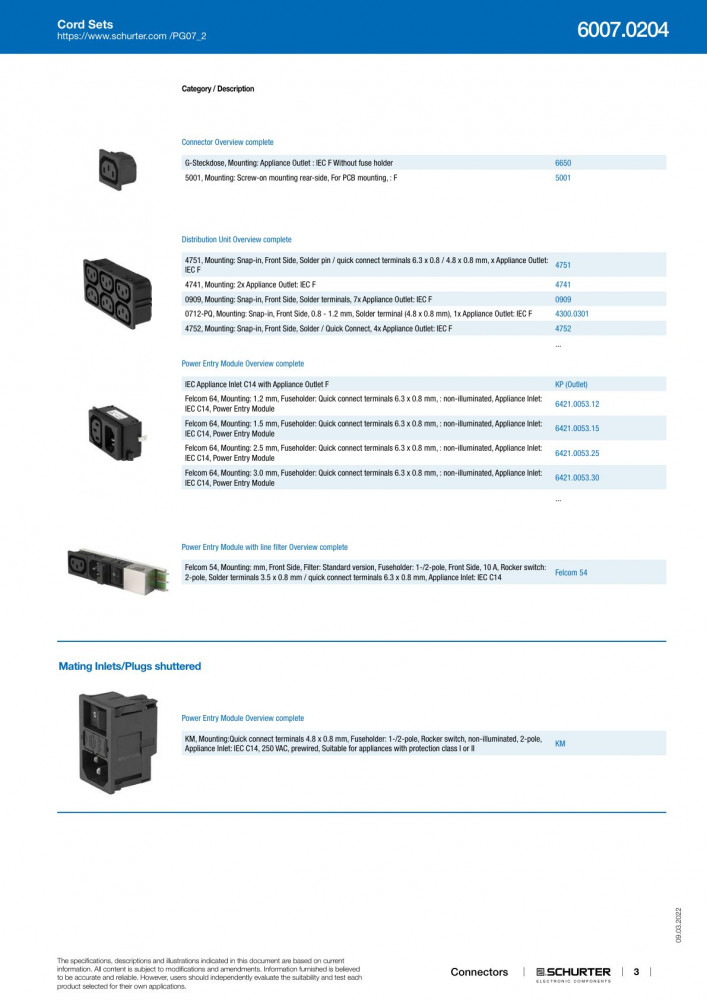SCHURTER 6007.0204 datasheet page 3