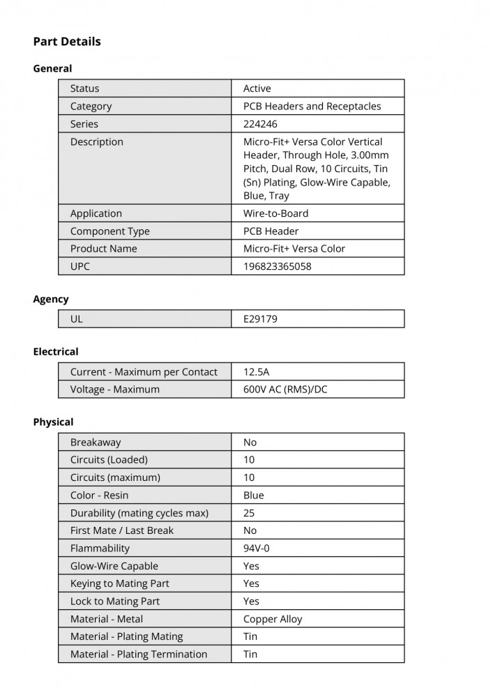 MOLEX 2242461030 technical document page 2
