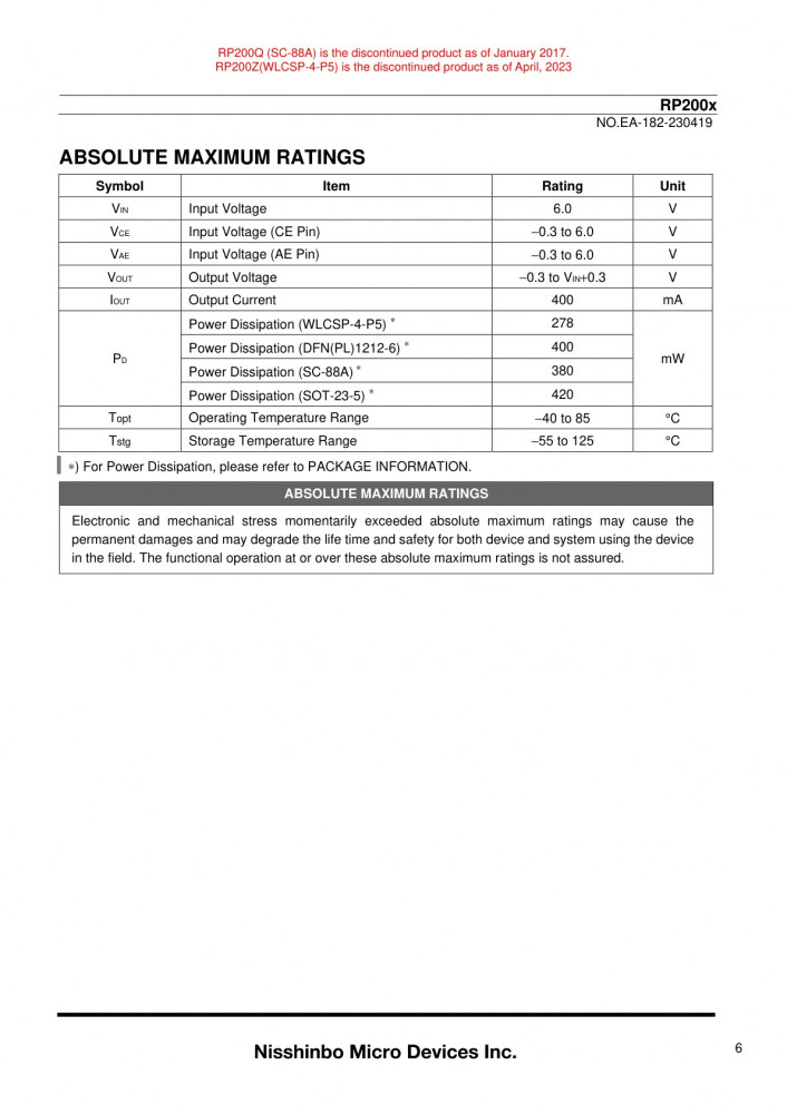 RP200 datasheet page 6