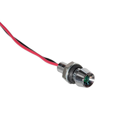 LED Panel Mount Indicator Red .315″ Round 125V Wire Leads Watertight