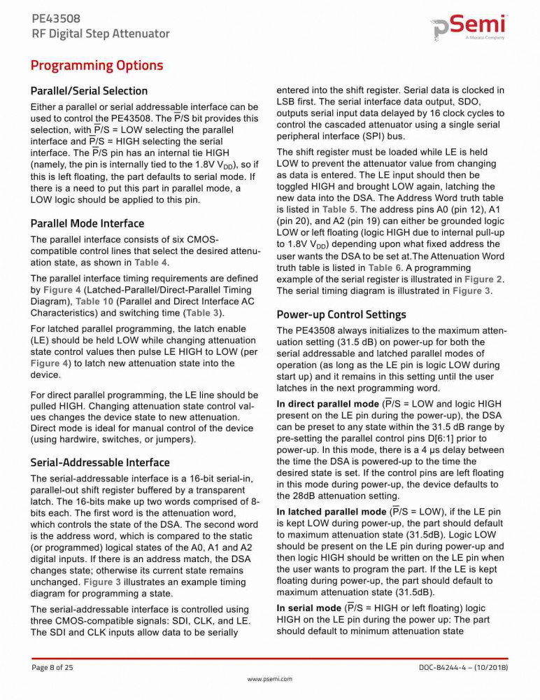 PE43508A-V datasheet page 8