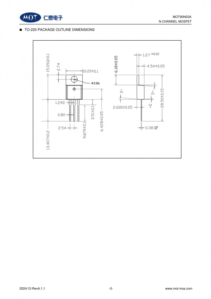 MOT90N03A datasheet page 5