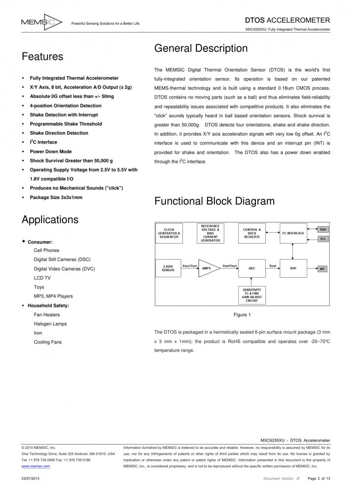 MXC6255XU datasheet page 2