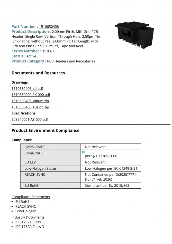 Molex Milli-Grid application specification, page 1