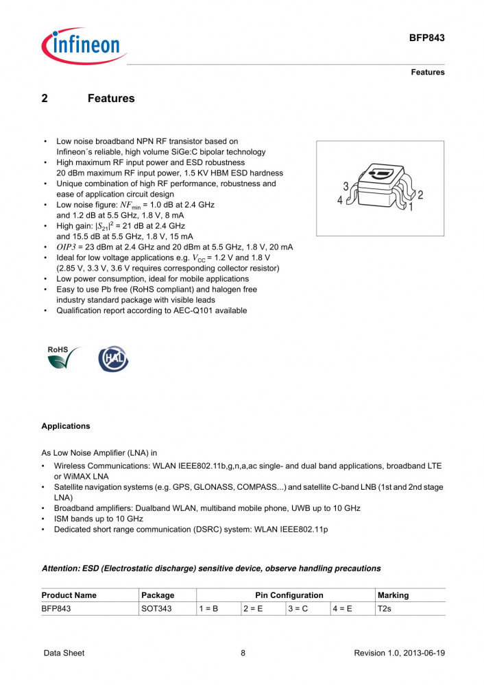 BFP843 datasheet page 8