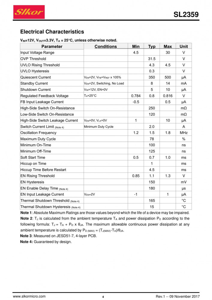 SL2359 datasheet page 4
