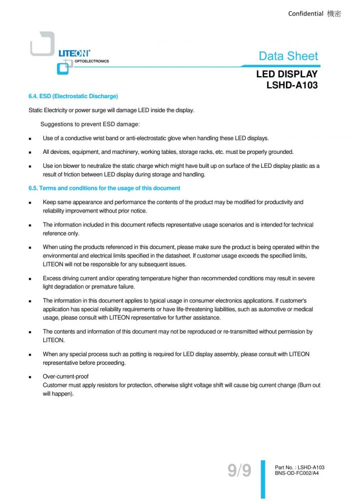 LSHD-A103 datasheet page 10
