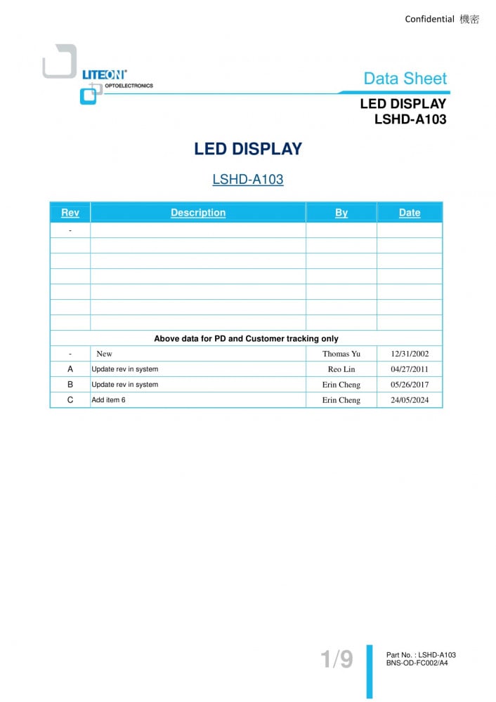 LSHD-A103 datasheet page 2