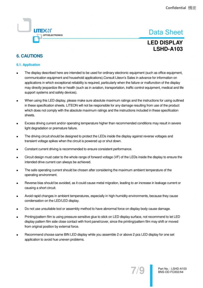 LSHD-A103 datasheet page 8