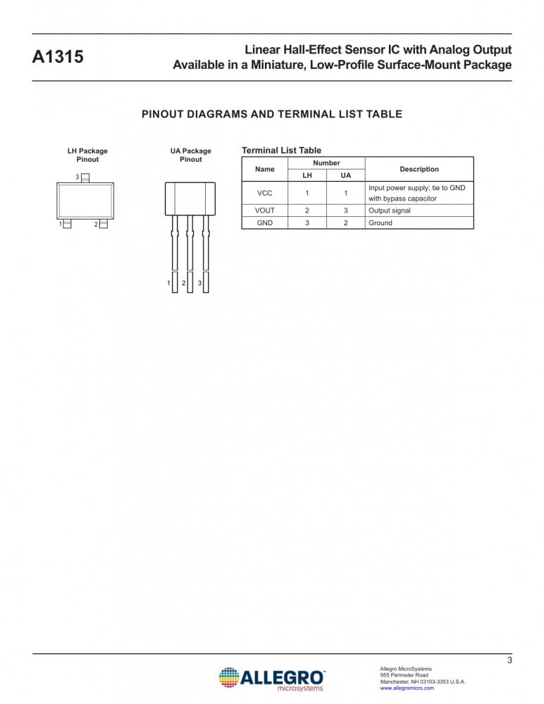 A1315 datasheet page 3