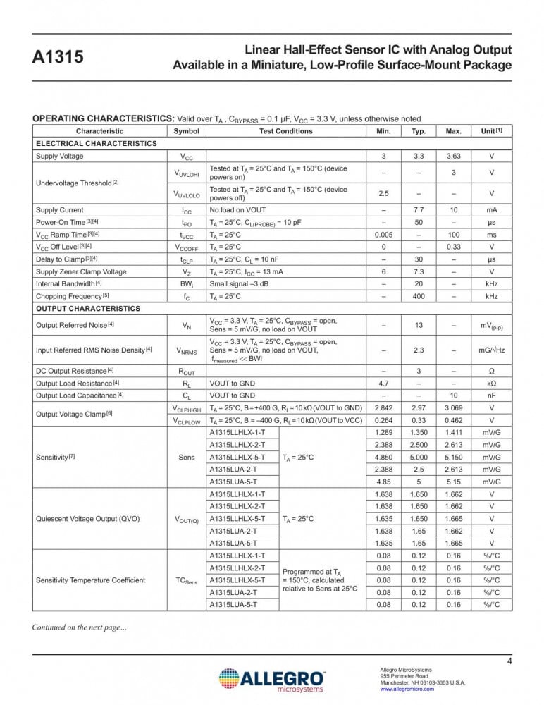 A1315 datasheet page 4