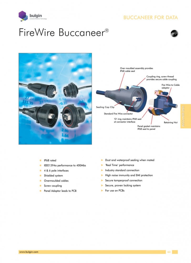 Bulgin FireWire Buccaneer documentation page 1