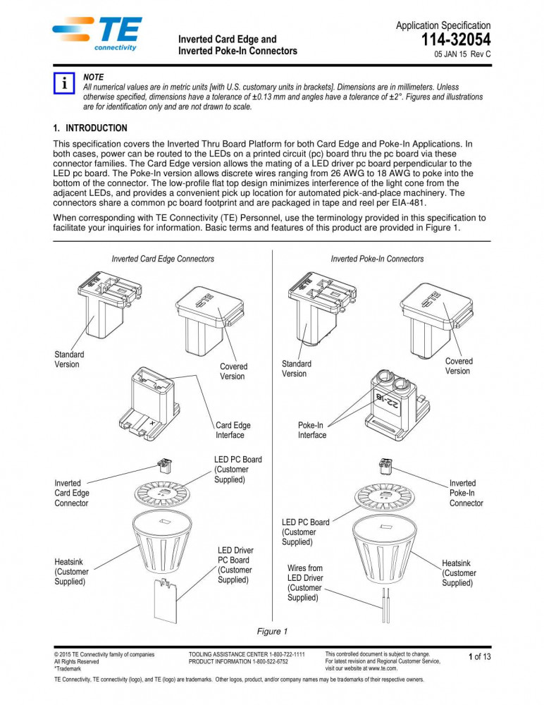 TE Connectivity 2213189-1 technical document page 1