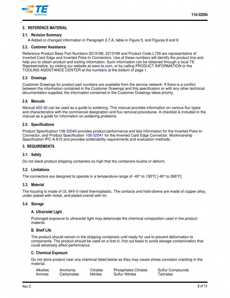 TE Connectivity 2213189-1 technical document page 2