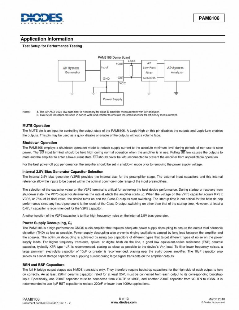 PAM8106TVR datasheet page 8