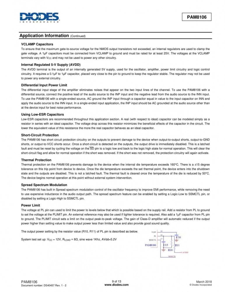 PAM8106TVR datasheet page 9