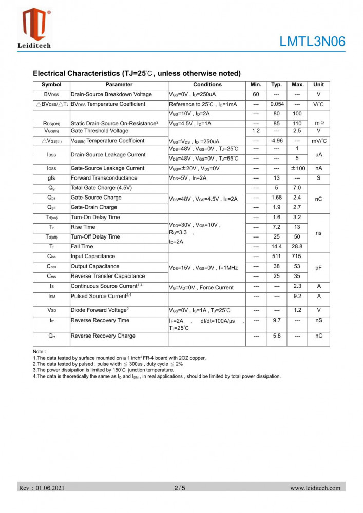 LMTL3N06 datasheet page 2
