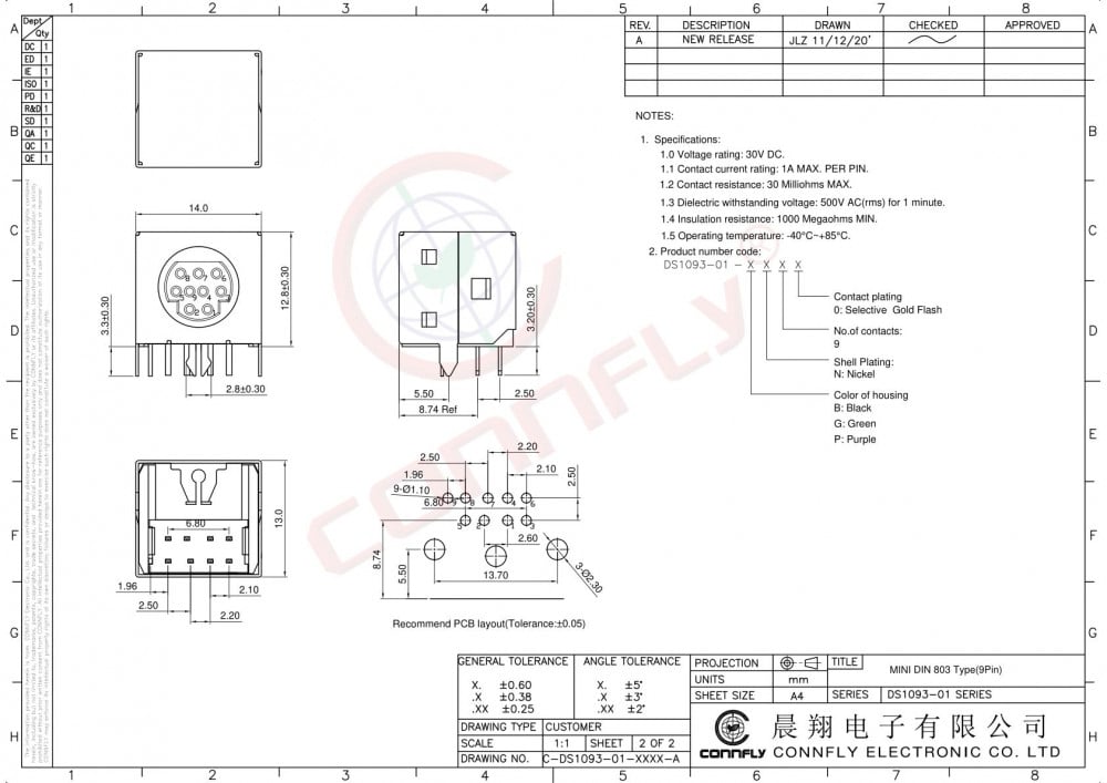 DS1093-01-PN60 technical document page 2
