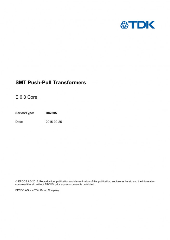 B82805 datasheet page 1