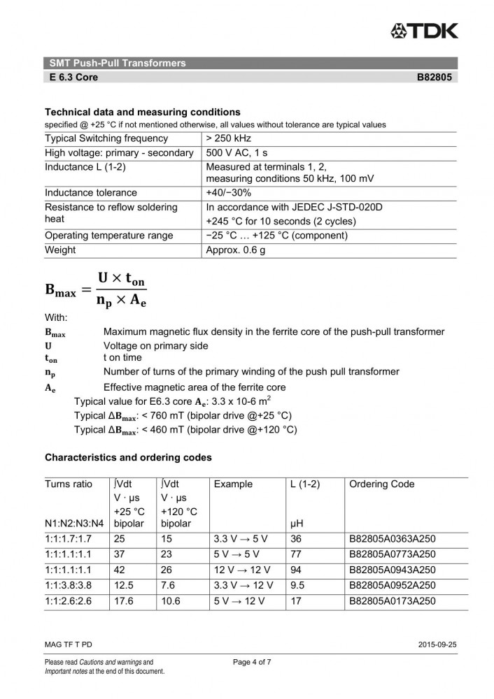 B82805 datasheet page 4
