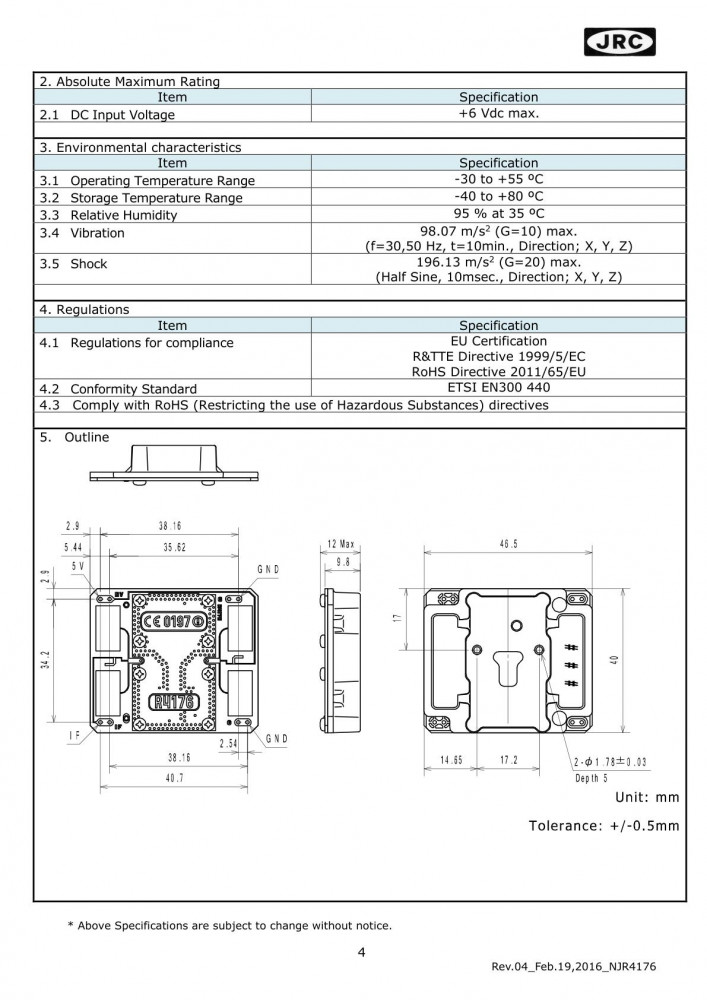 NJR4176 specification sheet page 4