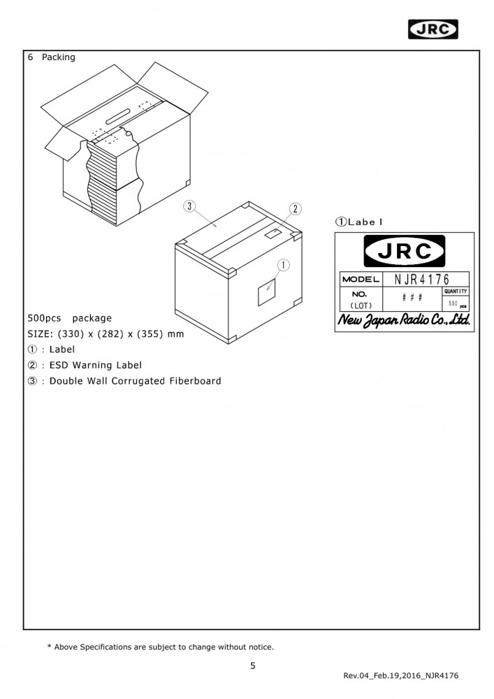 NJR4176 specification sheet page 5