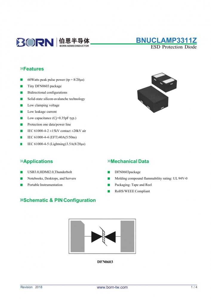 BNUCLAMP3311Z datasheet page 1