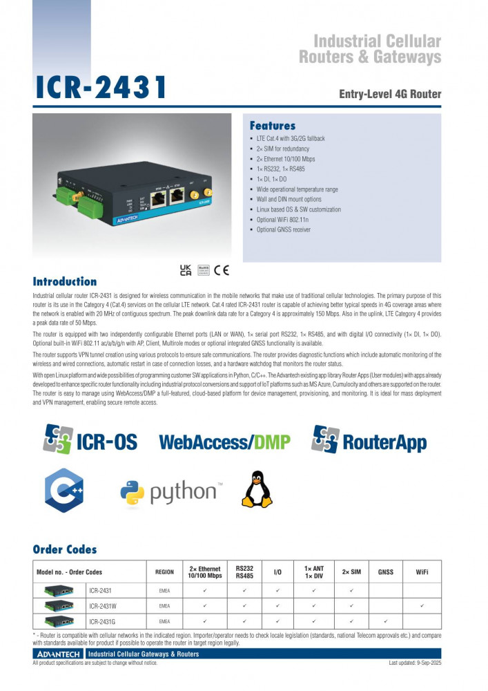 ICR-2431W technical document page 1