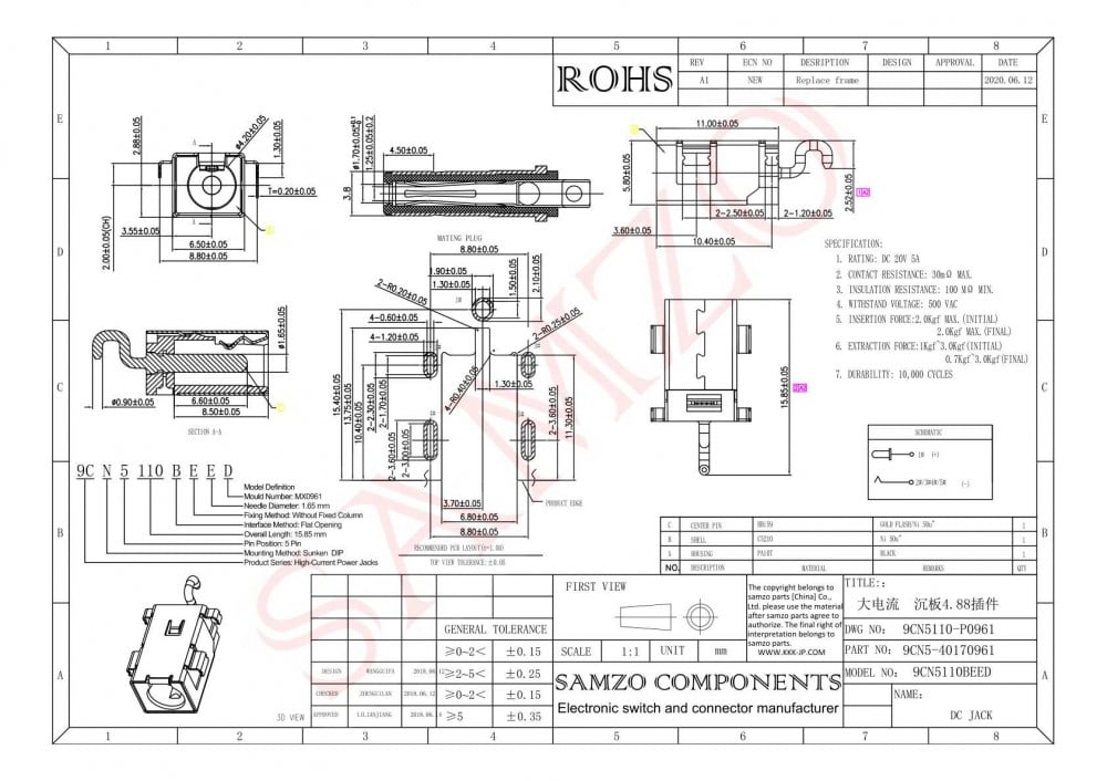 SAMZO 9CN5110BEED technical document preview
