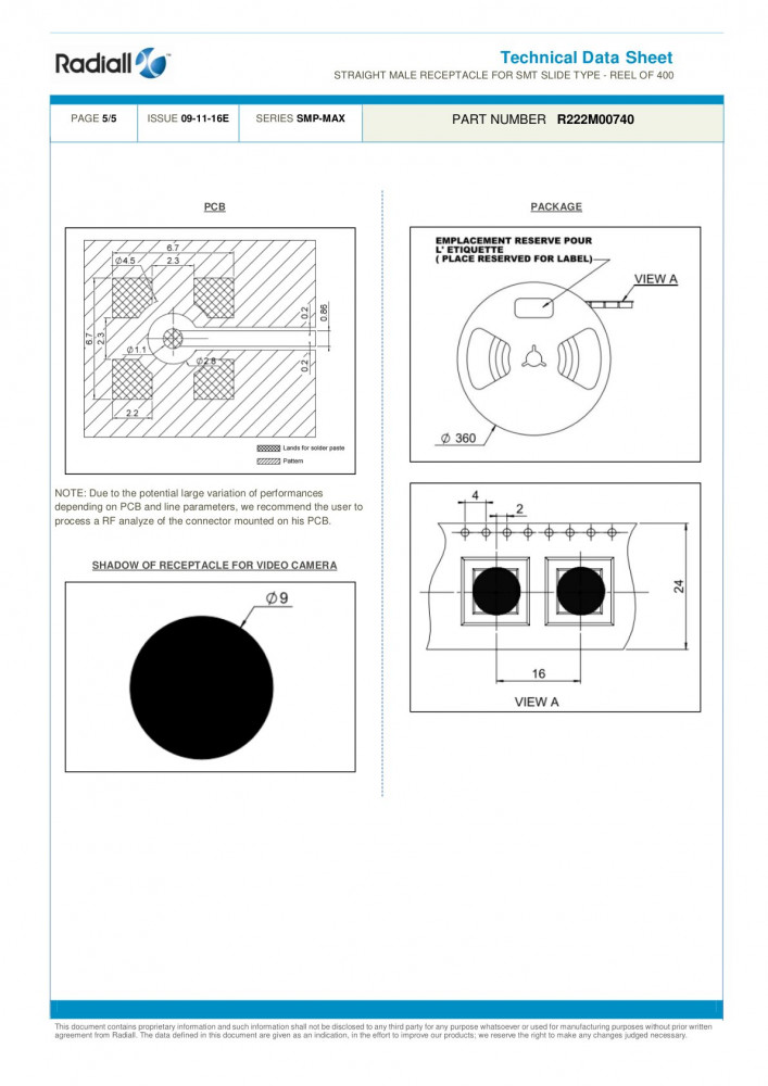 Radiall SMP-MAX PCB and packaging page 5
