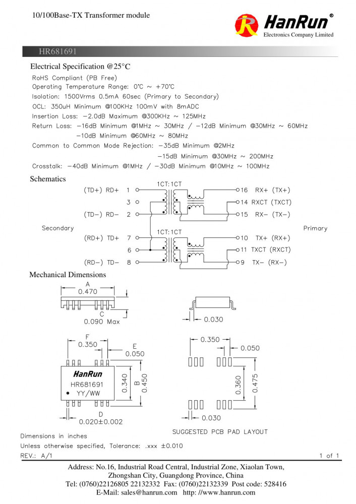 HR681691 technical document page