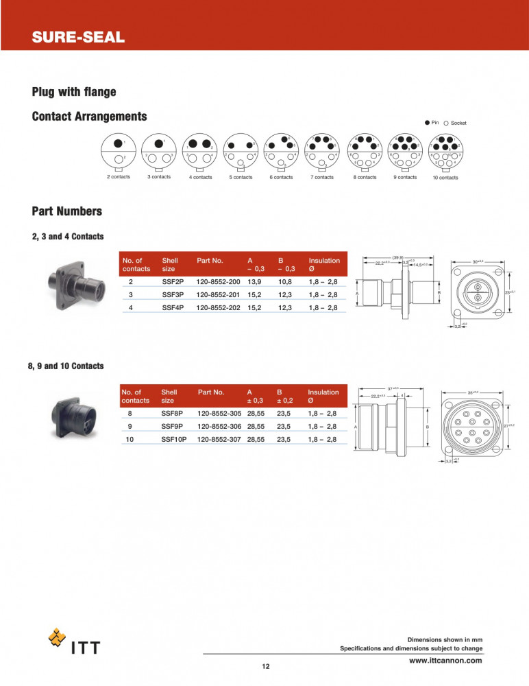 ITT CANNON 120-8552 series technical document page 2