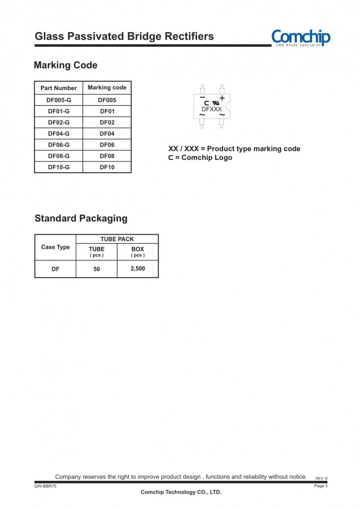 Comchip DF06-G datasheet page 3