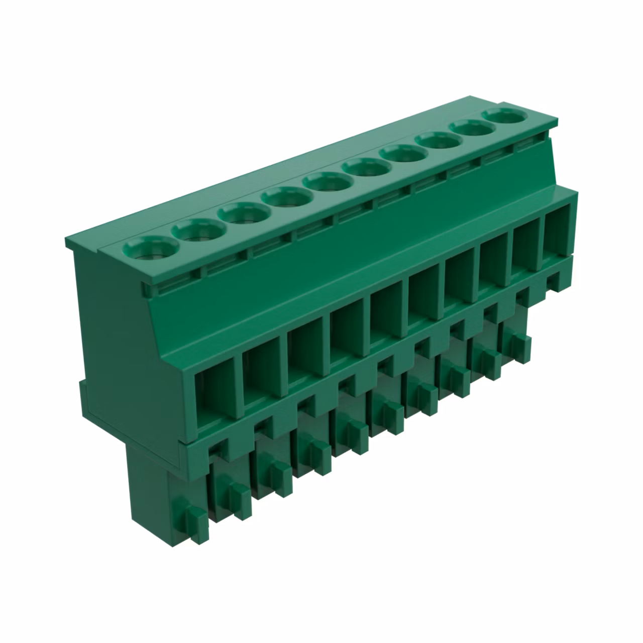 3.50mm Pitch Eurostyle Vertical Plug, Front Wire Entry, Green Housing, Gold (Au) Plated, 10 Circuits for sale