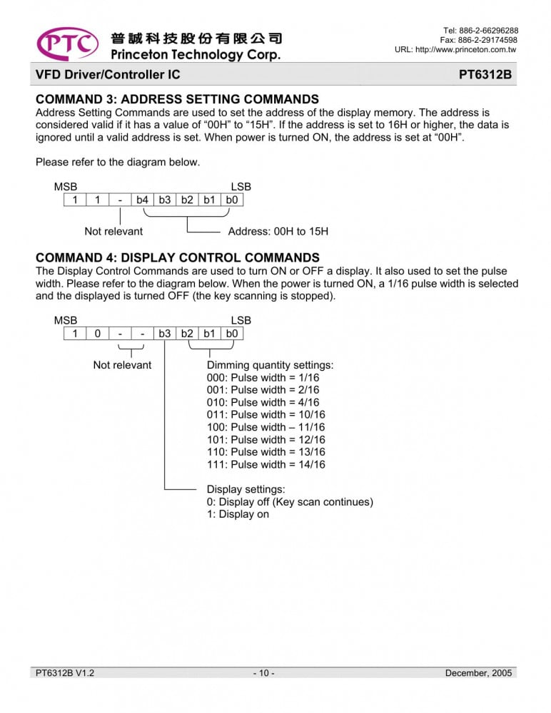 PT6312BLQ datasheet page 10