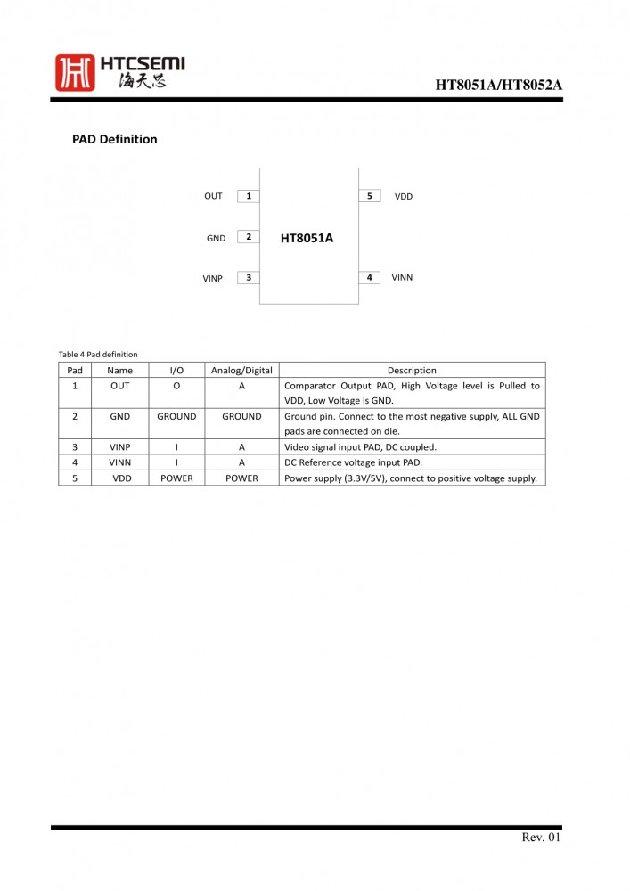 HT8052ARZ technical document page 4