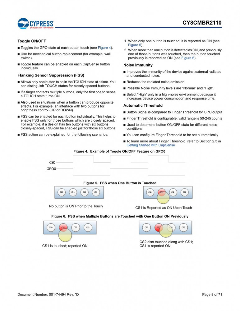 CY8CMBR2110 technical document page 8