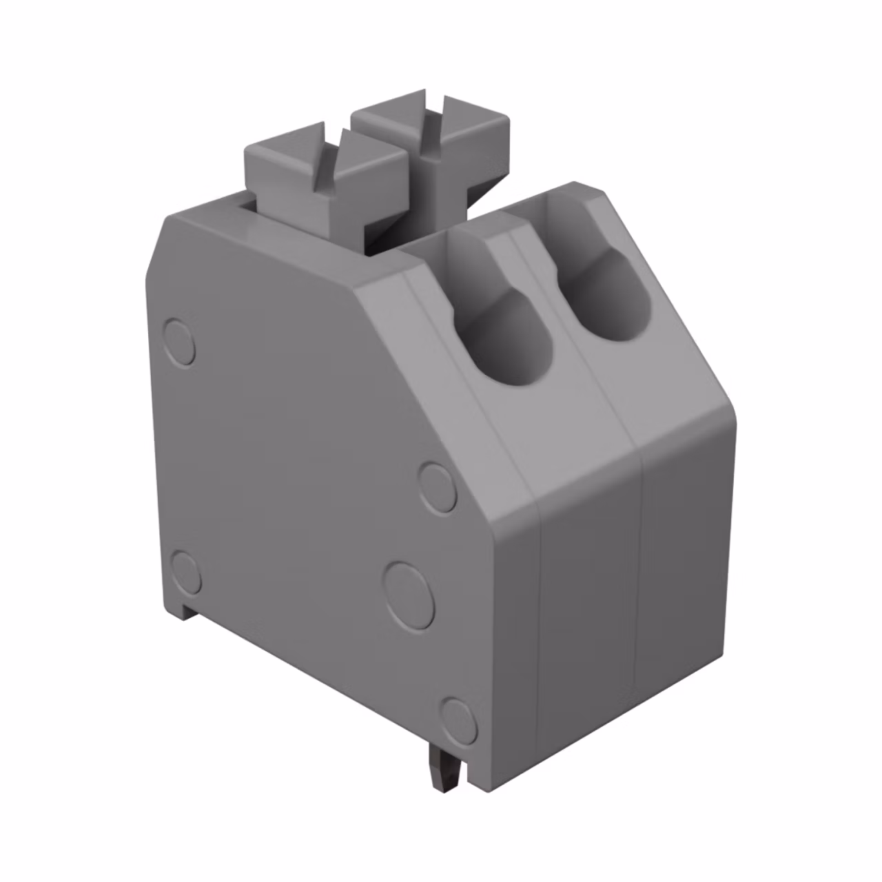 Eurostyle Fixed-Mount Push-Button Terminal Block, 3.50mm Pitch, 45° Modular, 2 Circuit, 5A, 20-16 AWG, Light Gray for sale