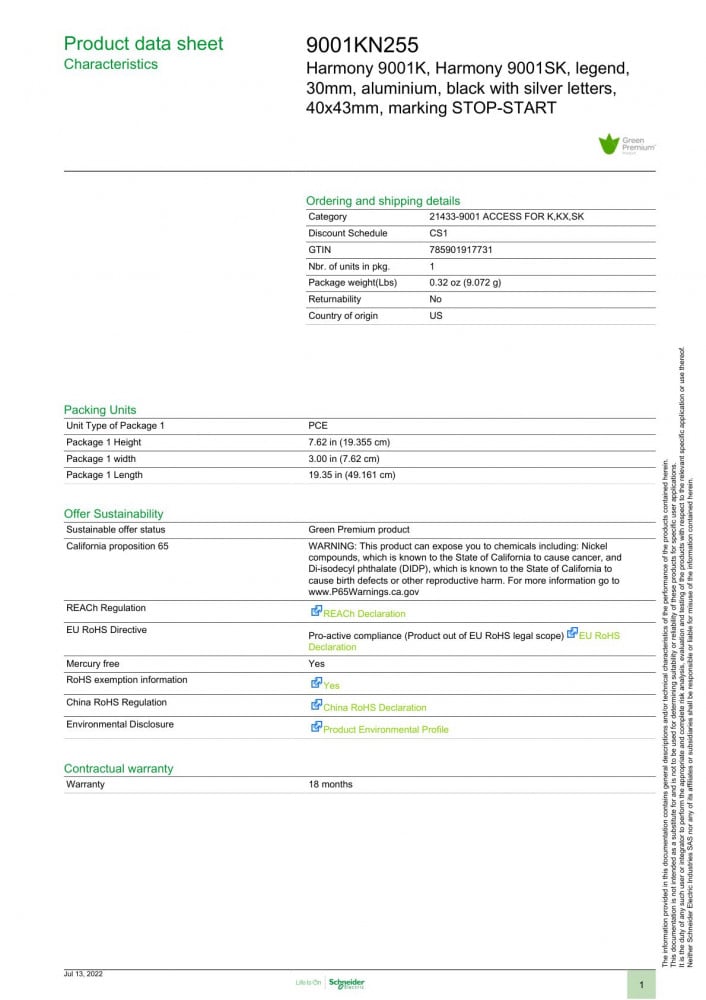 9001KN255 technical document preview