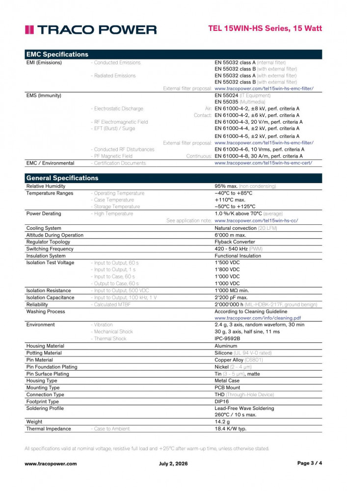 TEL 15WIN-HS product documentation page 3