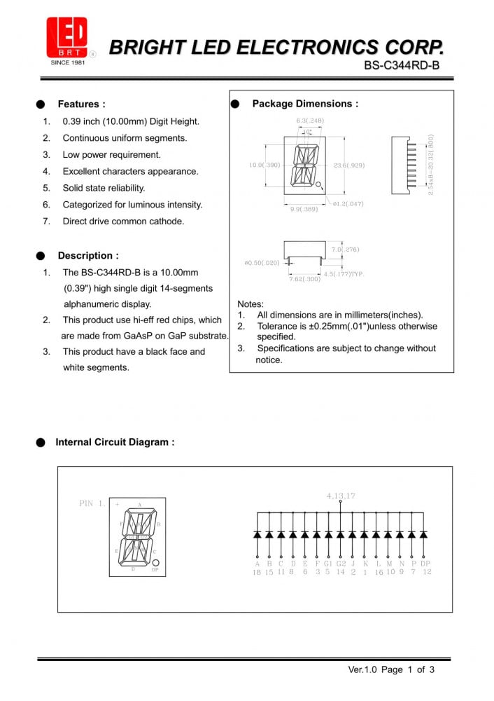 BS-C344RD technical document page 1