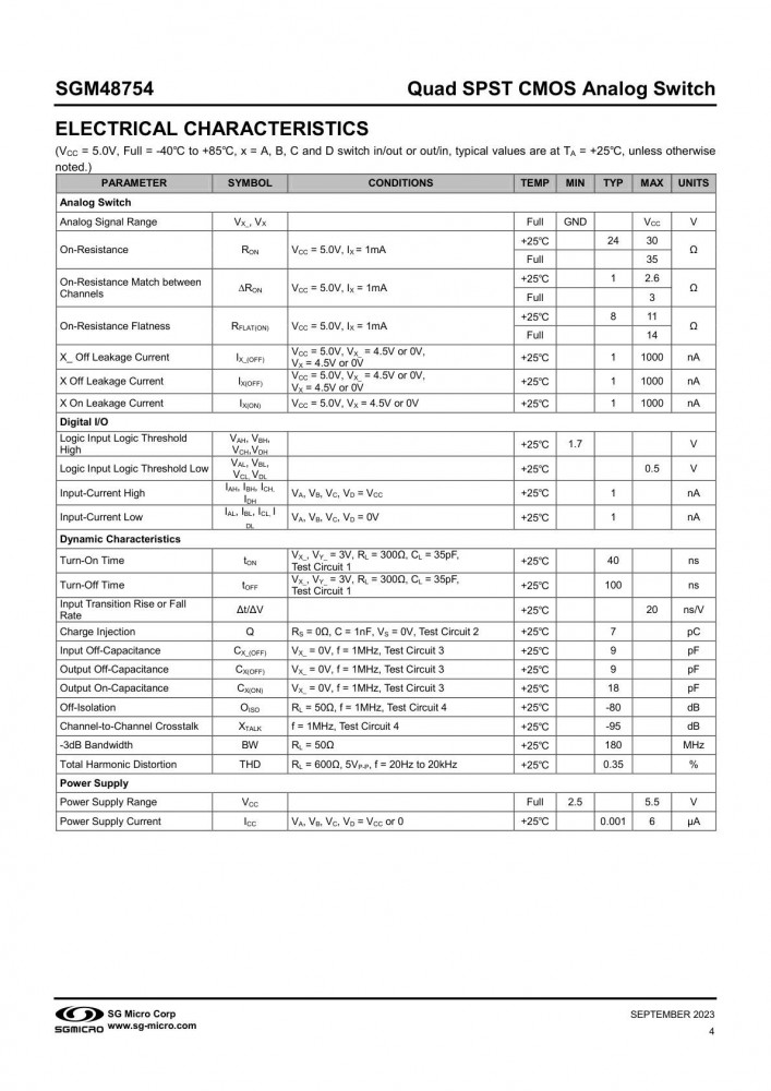 SGM48754 datasheet page 4