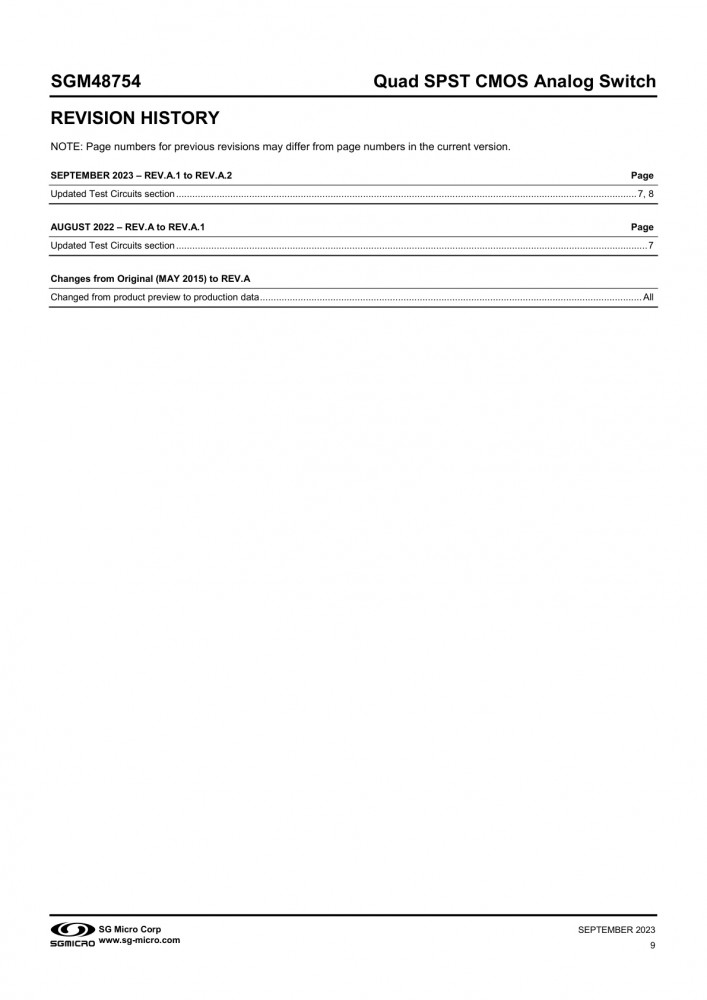 SGM48754 datasheet page 9