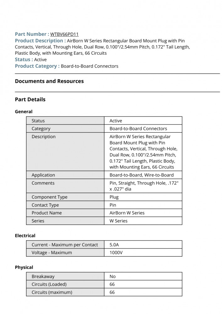 WTBV66PD11 technical document image, page 1