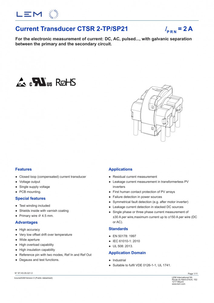 CTSR 2-TP/SP21 technical document, page 1