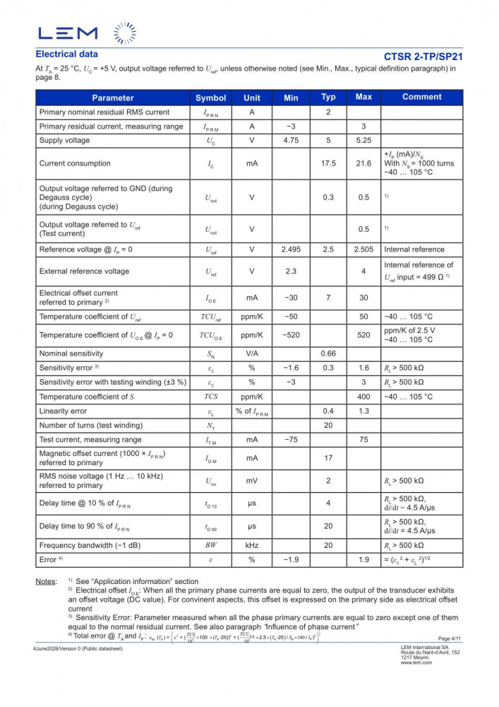 CTSR 2-TP/SP21 technical document, page 4