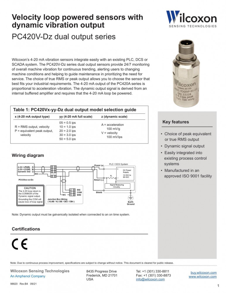 PC420V-Dz datasheet page 1