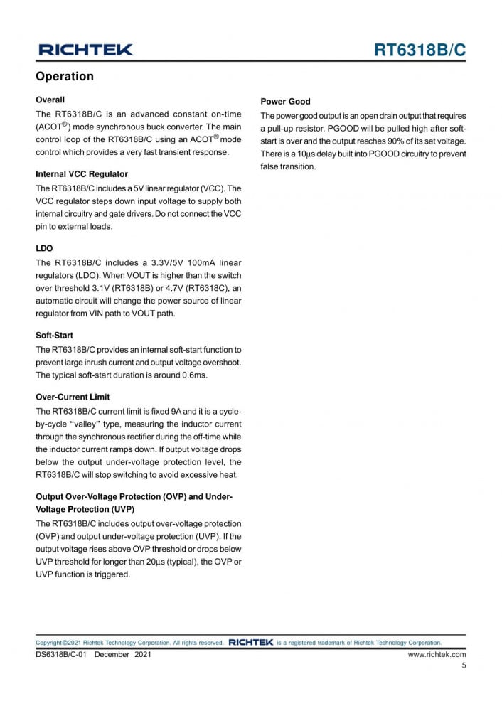 RT6318C datasheet page 5