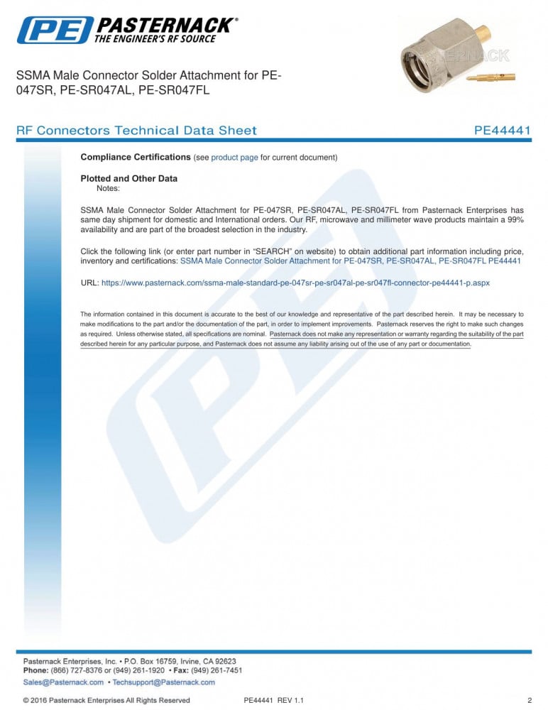 PE44441 datasheet page 2